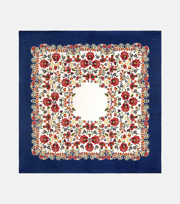 La DoubleJ Windflower Placee Linen Tablecloth - Blue