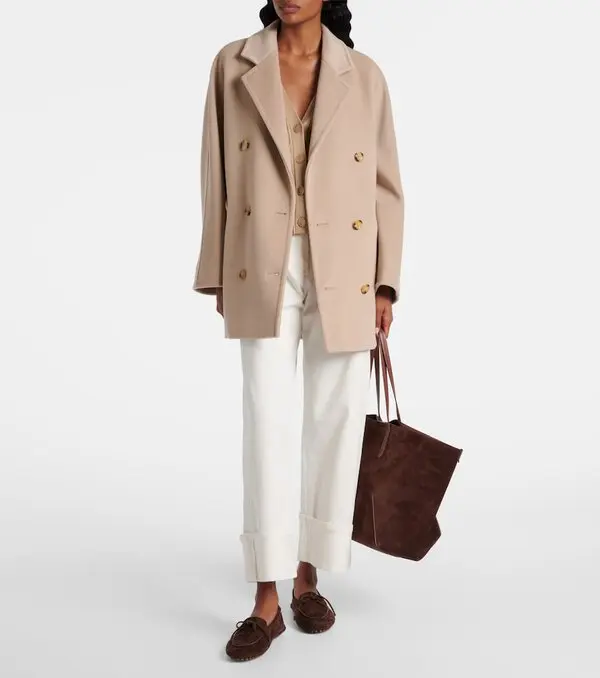 Max Mara Rebus Wool And Cashmere Coat - Beige