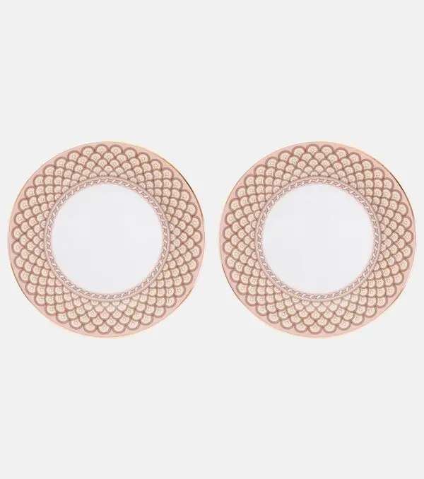 La DoubleJ Napoli Dusty Pink Set Of 2 Dessert Plates - Multicoloured