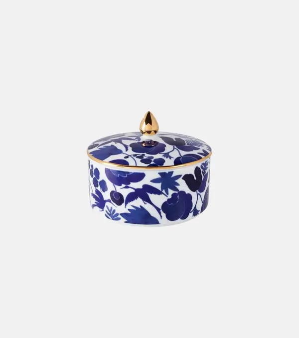 La DoubleJ Wildbird Blu Porcelain Container