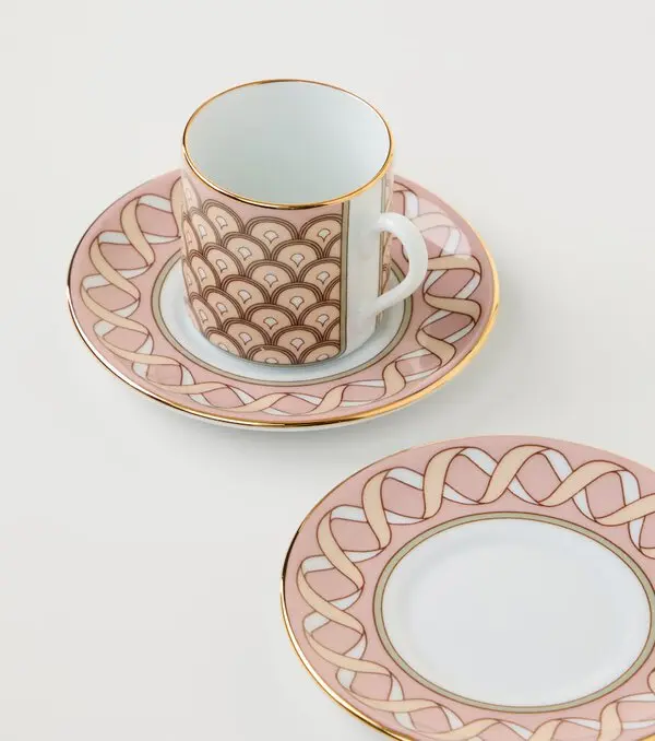 La DoubleJ Impero Set Of 2 Espresso Cups And Saucers - Multicoloured