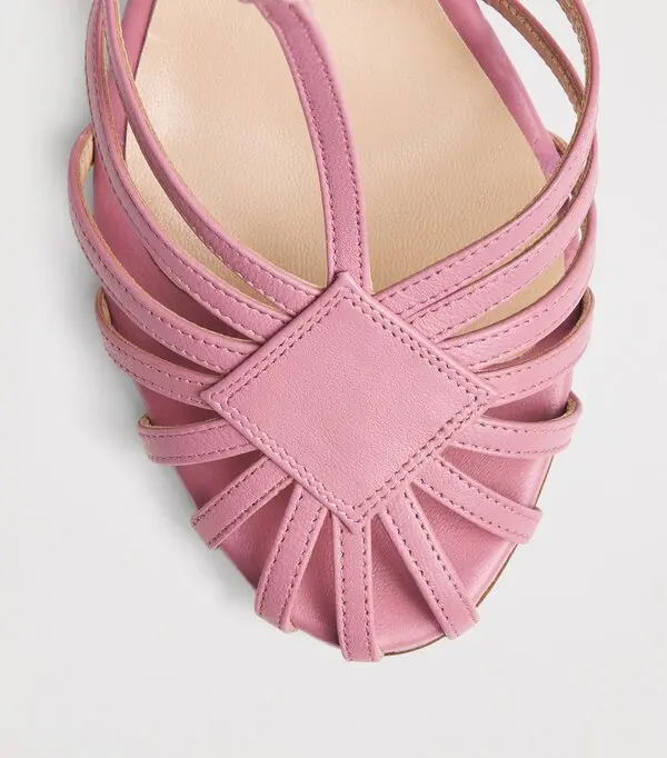 Eleventy Leather Strappy Heeled Sandals