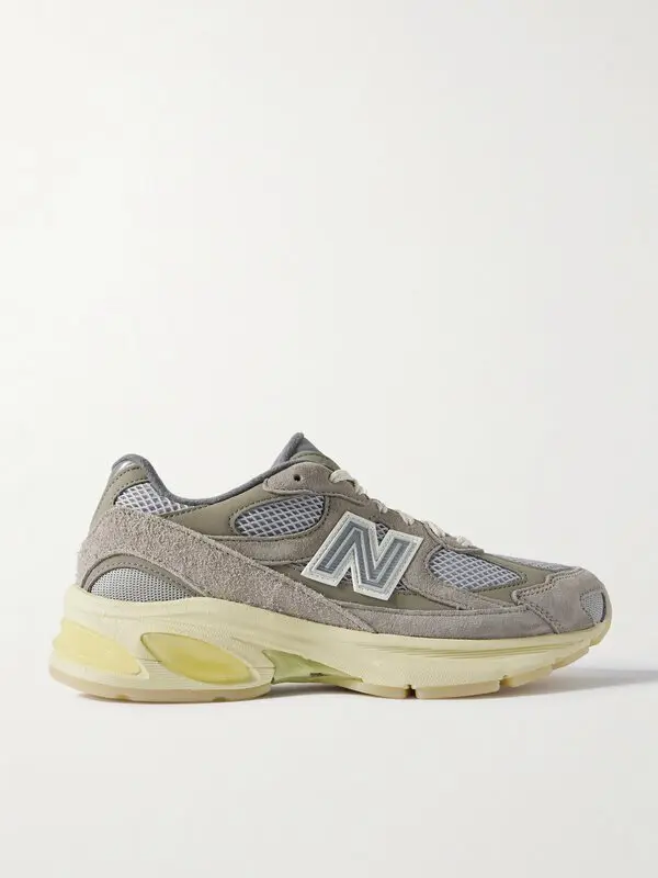 NEW BALANCE 2010 Days Rubber And Suede-trimmed Mesh Sneakers - Gray