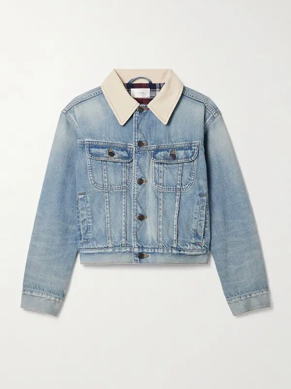 THE ROW Joras Denim Trucker Jacket With Twill Trim