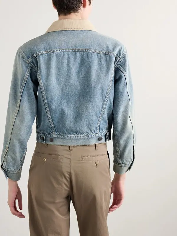 THE ROW Joras Denim Trucker Jacket With Twill Trim