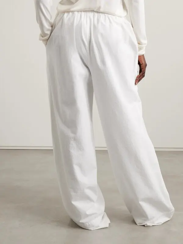THE ROW Enea Cotton Wide-leg Pants - Neutrals