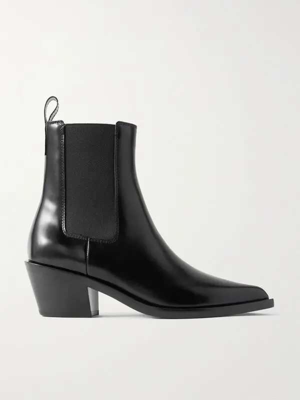 GIANVITO ROSSI Wylie Dover 45 Glossed-leather Chelsea Boots