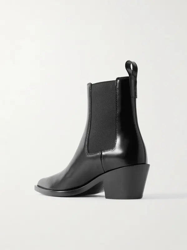 GIANVITO ROSSI Wylie Dover 45 Glossed-leather Chelsea Boots