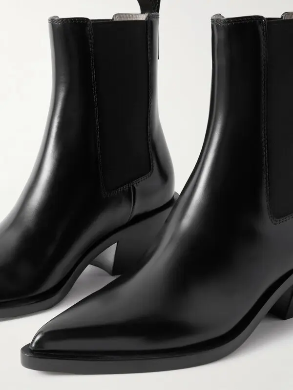 GIANVITO ROSSI Wylie Dover 45 Glossed-leather Chelsea Boots