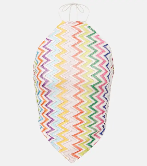 Missoni Zigzag Knitted Halterneck Top - Multicoloured