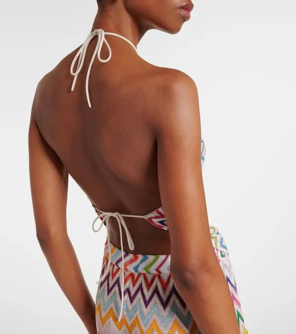 Missoni Zigzag Knitted Halterneck Top - Multicoloured