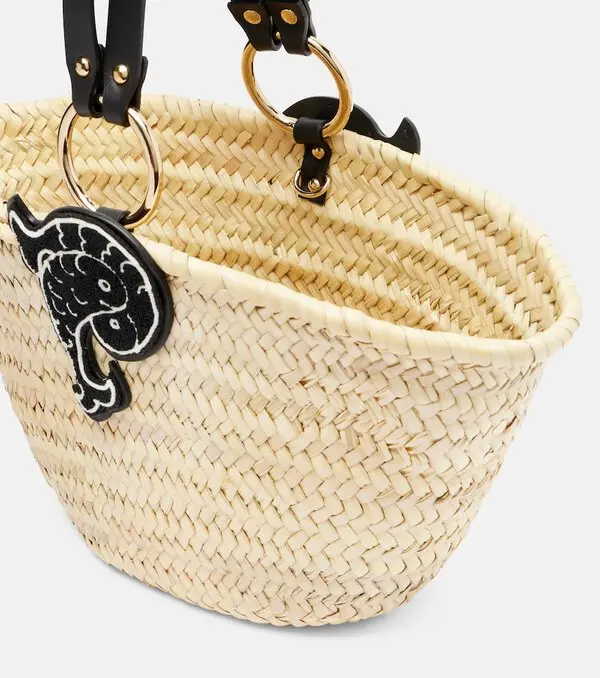 Emilio Pucci Embellished Straw Basket Bag