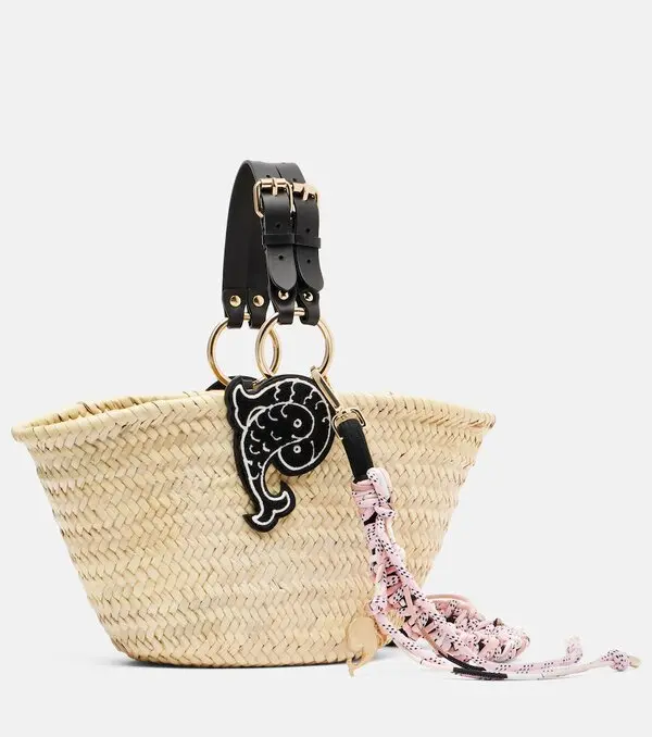 Emilio Pucci Embellished Straw Basket Bag