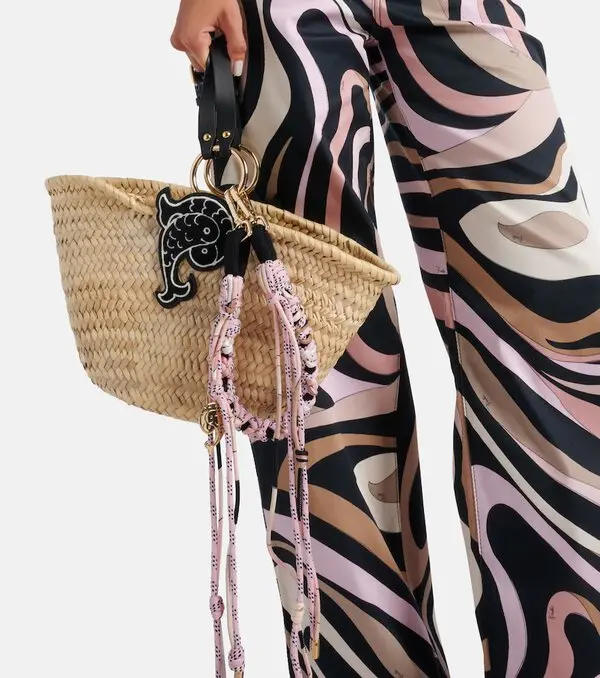 Emilio Pucci Embellished Straw Basket Bag