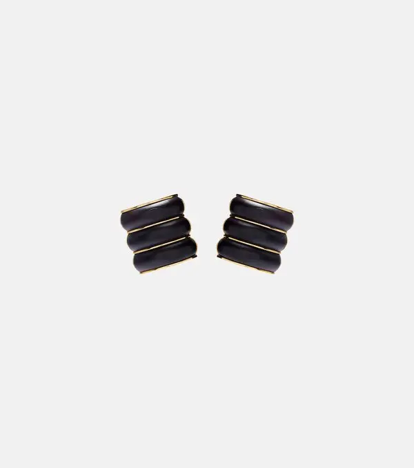 Alaïa Bumper Wooden Clip-on Earrings