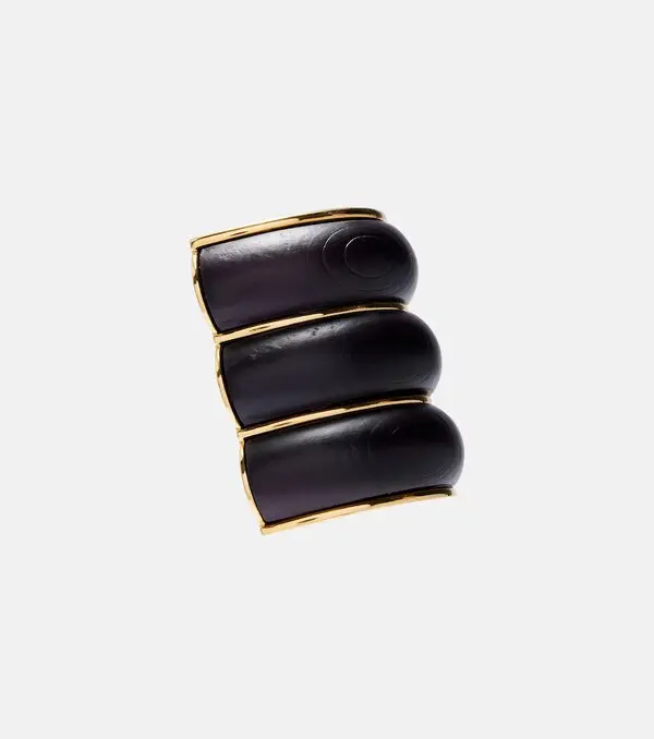 Alaïa Bumper Wooden Clip-on Earrings