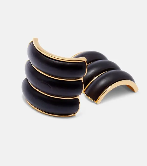 Alaïa Bumper Wooden Clip-on Earrings