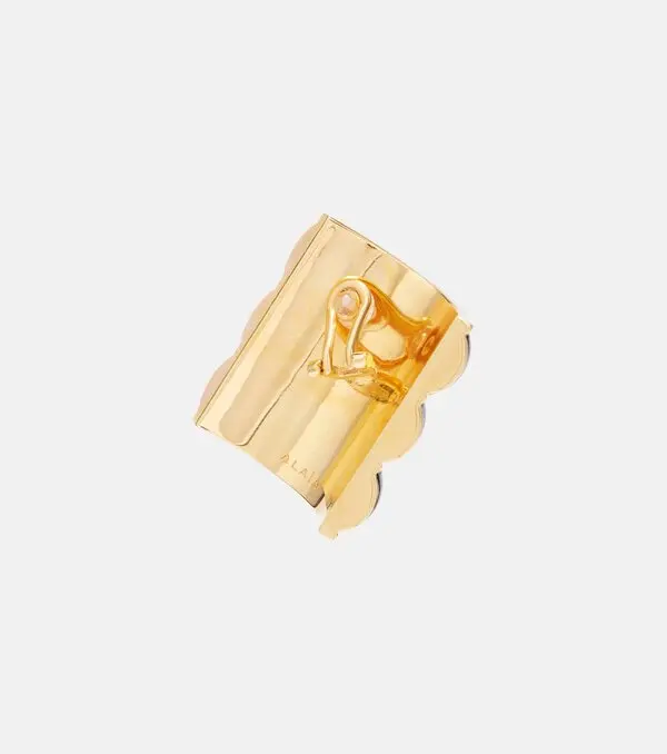 Alaïa Bumper Wooden Clip-on Earrings
