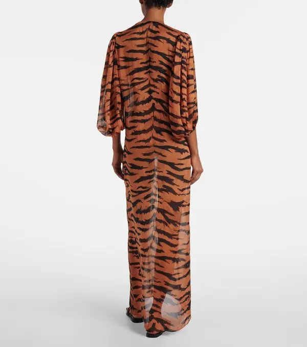 ADRIANA DEGREAS X Sabine Getty Printed Silk Kaftan