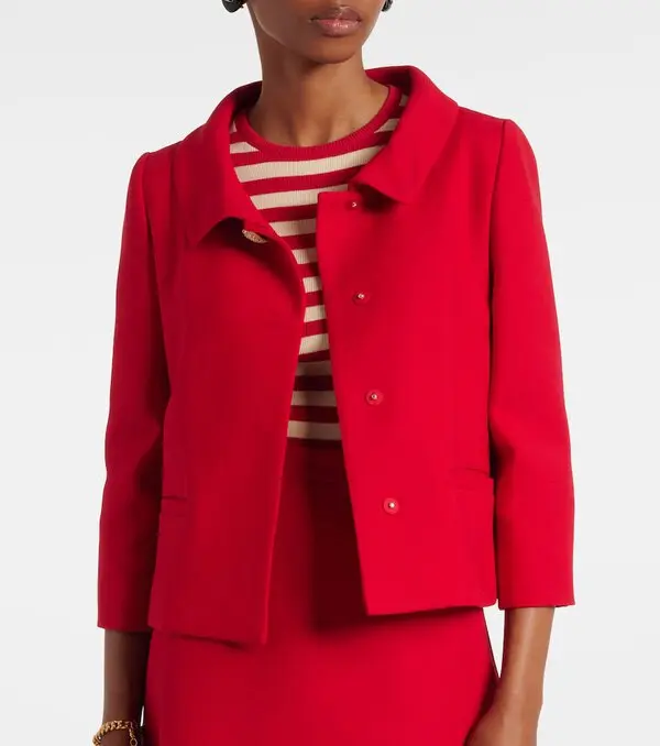 Valentino Garavani Crepe Couture Embellished Blazer