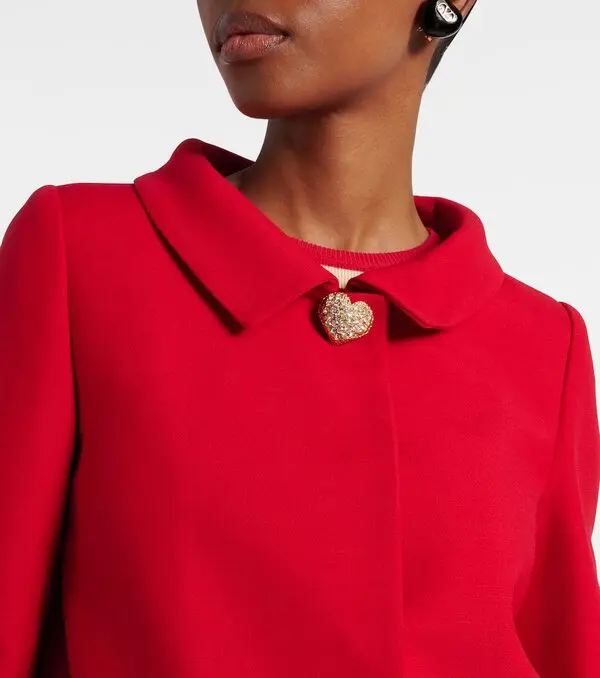 Valentino Garavani Crepe Couture Embellished Blazer