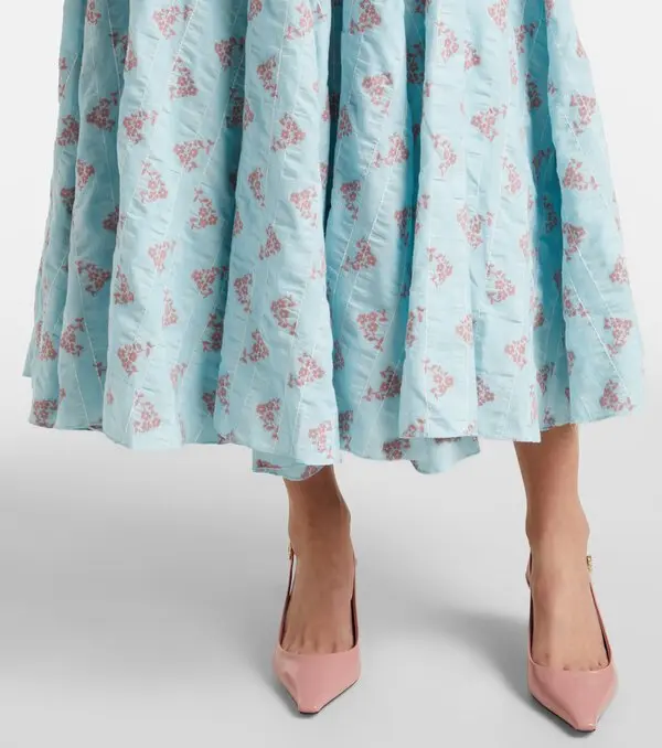 MARKARIAN Rousseau Floral Cotton-blend Midi Dress