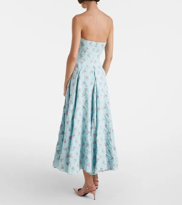 MARKARIAN Rousseau Floral Cotton-blend Midi Dress