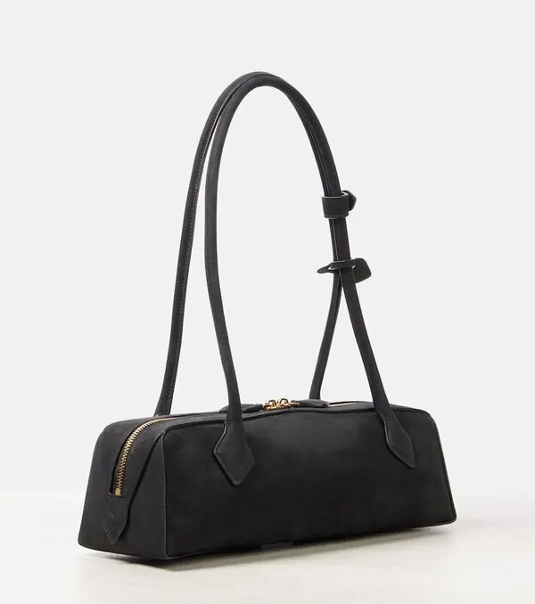 Alaïa Le Teckel Medium Suede Shoulder Bag - Black