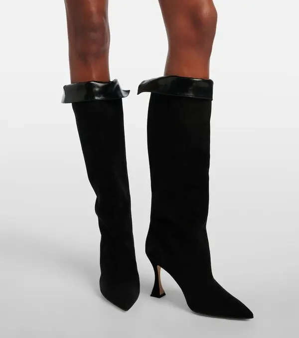 Manolo Blahnik Suede Knee-high Boots