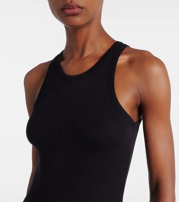 Alaïa Ribbed Knit Bodysuit - Black
