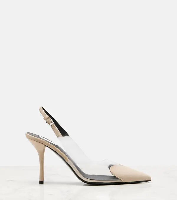 Alaïa Cour 90 Suede And Pvc Slingback Pumps - Beige