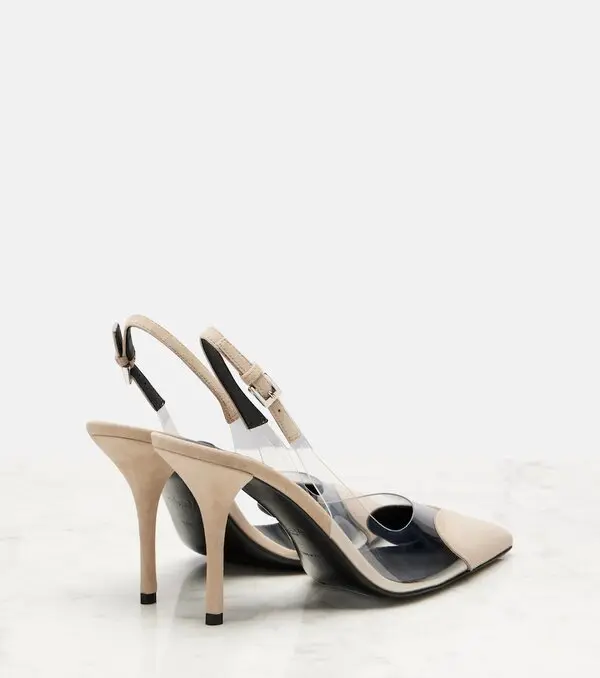 Alaïa Cour 90 Suede And Pvc Slingback Pumps - Beige