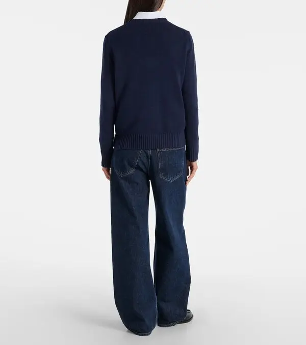 Polo Ralph Lauren Polo Bear Intarsia Cotton And Linen Sweater - Blue