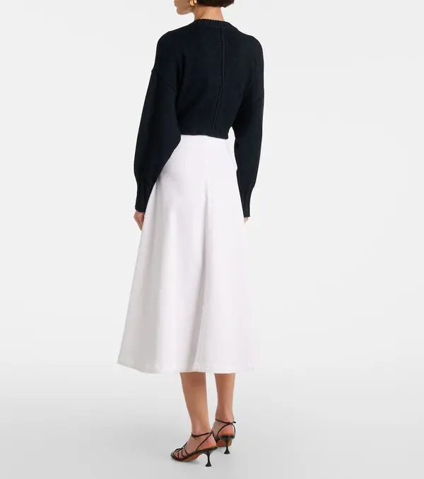 Altuzarra Varda Cotton-blend Midi Skirt