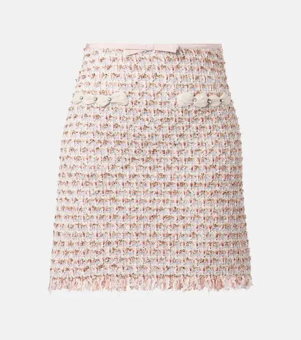 Valentino Garavani Embellished Tweed Mini Skirt - Multicoloured
