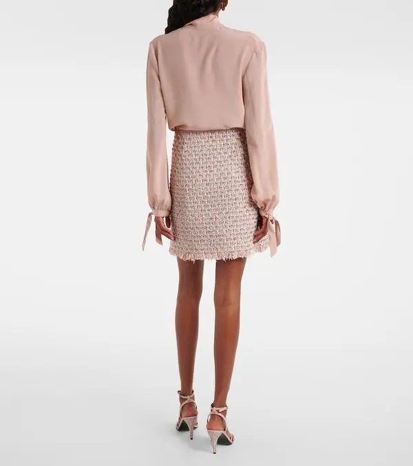 Valentino Garavani Embellished Tweed Mini Skirt
