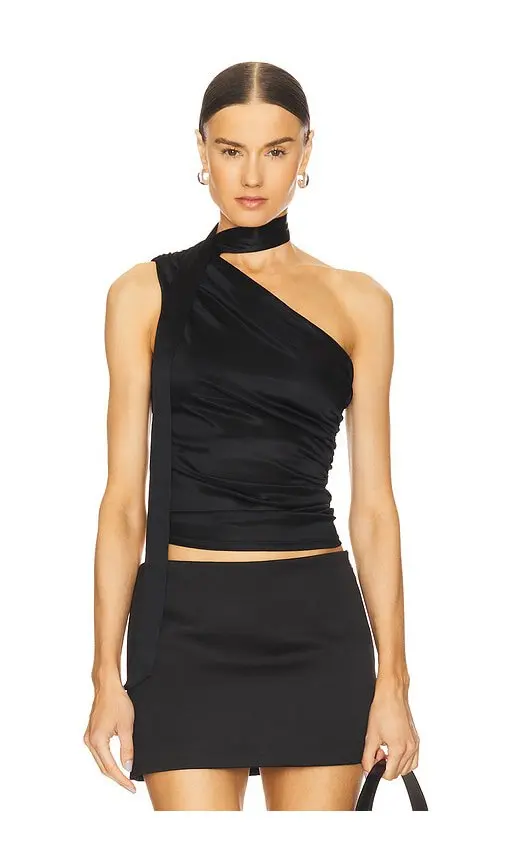 L'academie Lim Top With Scarf Detail - Black