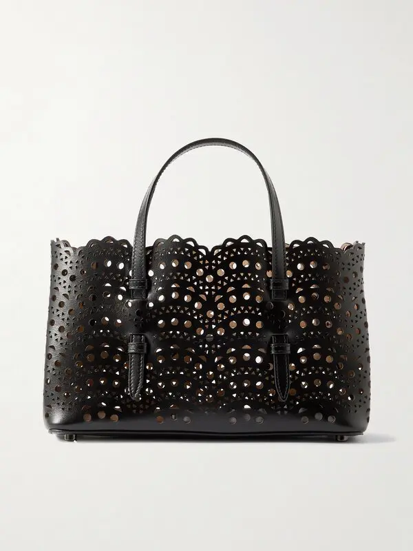 Alaïa Mena 25 E/w Medium Laser-cut Leather Tote