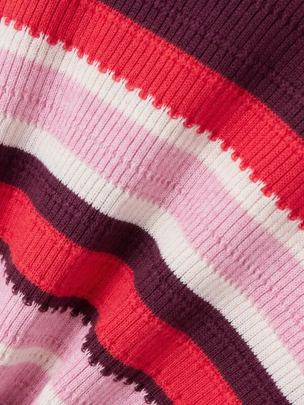 La DoubleJ Striped Ribbed Cotton And Cashmere-blend Sweater
