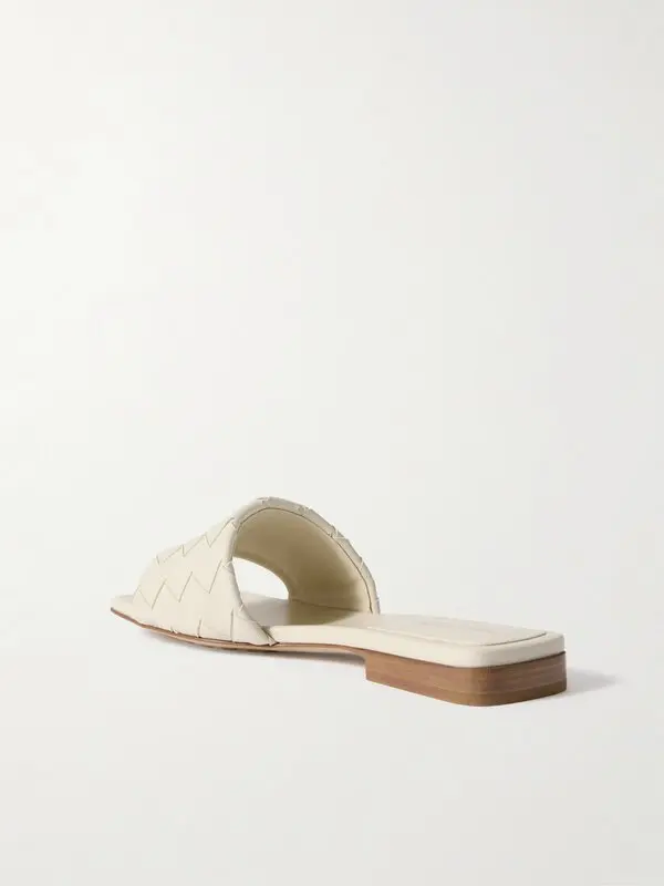 Bottega Veneta Riva Intrecciato Leather Slides
