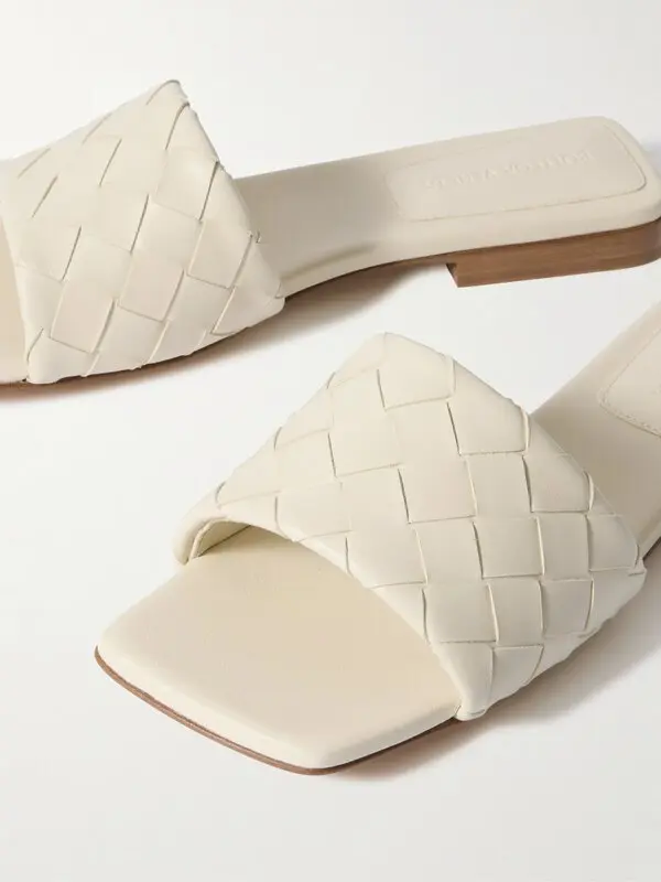 Bottega Veneta Riva Intrecciato Leather Slides