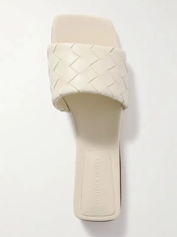 Bottega Veneta Riva Intrecciato Leather Slides