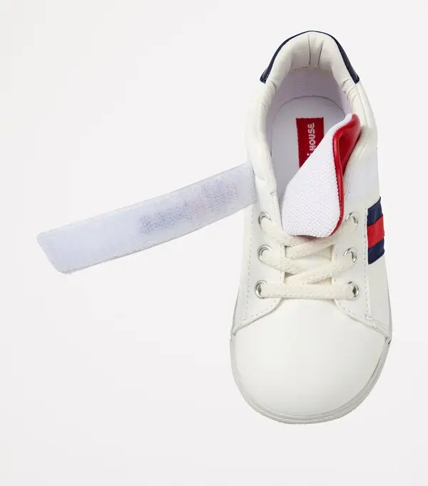 MIKI HOUSE Faux Leather Logo Trainers - Red