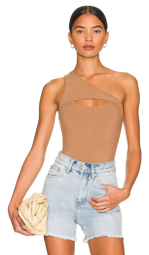Superdown Sadra One Shoulder Bodysuit In . Also - Tan