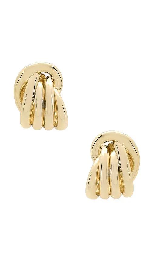 Shashi Roux Knot Earrings In Gold Tone Metal - Metallic Gold