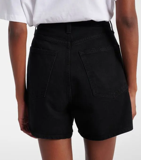 AGOLDE Rhoda Pleated High-rise Denim Shorts