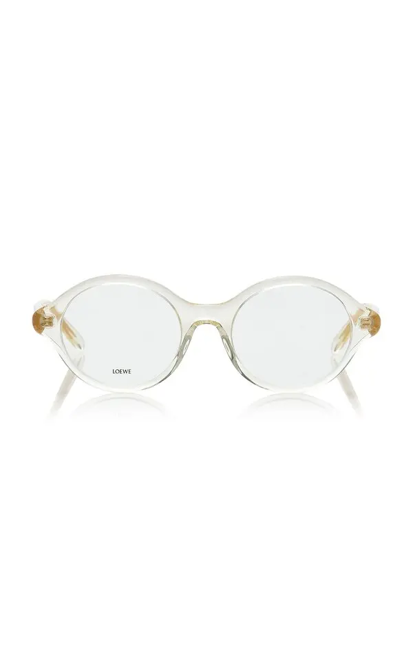 Loewe Epsilon Slim Round-frame Acetate Eyeglasses - Neutral