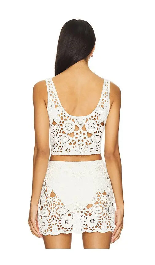 SNDYS. Tala Crochet Top - White