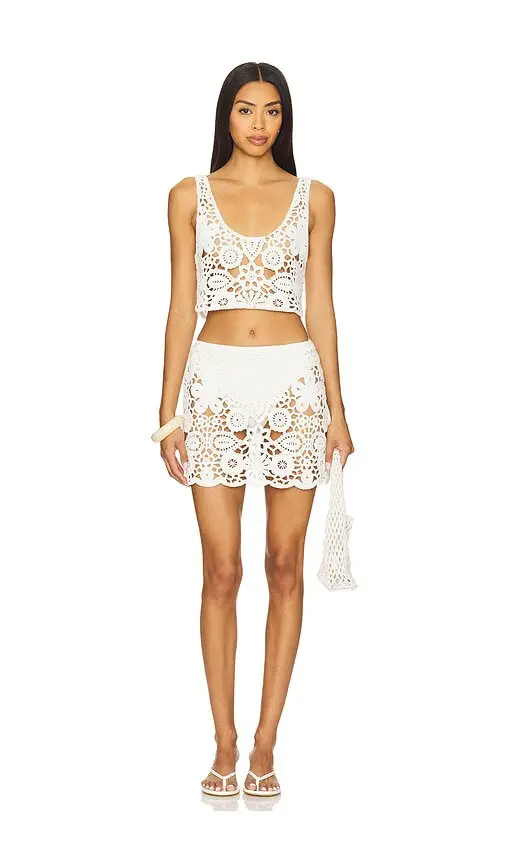SNDYS. Tala Crochet Top - White