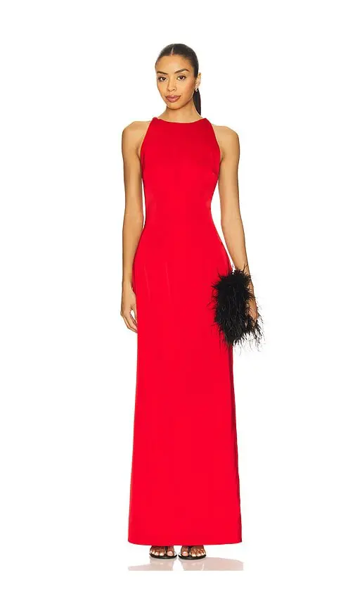 Superdown Maxi Dress With Back Vent - Red